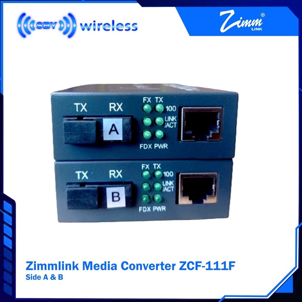 Jual KODE F7U ZCF111FZimm Link Media Converter Fiber Optik To LAN 11Mbps ZCF111F WDM Zimmlink ...