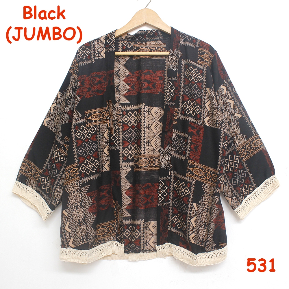 Jual 𝑱𝒂𝒌𝒂𝒓𝒕𝒂𝑭𝒂𝒔𝒉𝒊𝒐𝒏 cardigan JUMBO XXL ld 118 tribal motif etnic batik ...
