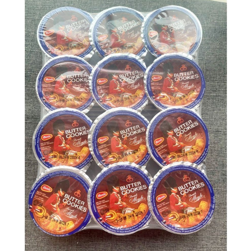 Jual MONDE BUTTER COOKIES CUP 27gr isi 12cup | Shopee Indonesia