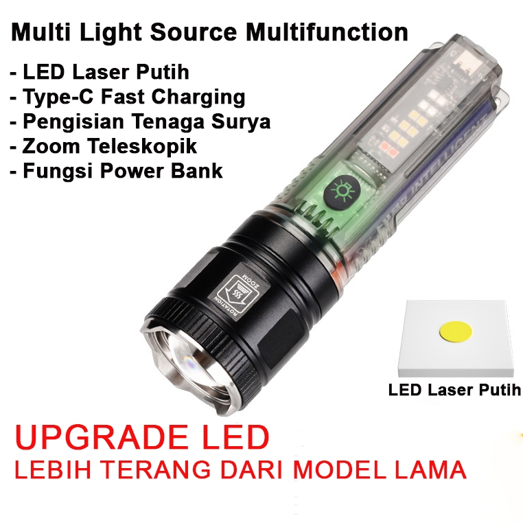 Jual Senter LED Laser X36 Coba F365 super terang Solar type-c rechargeable Waterproof | Shopee ...