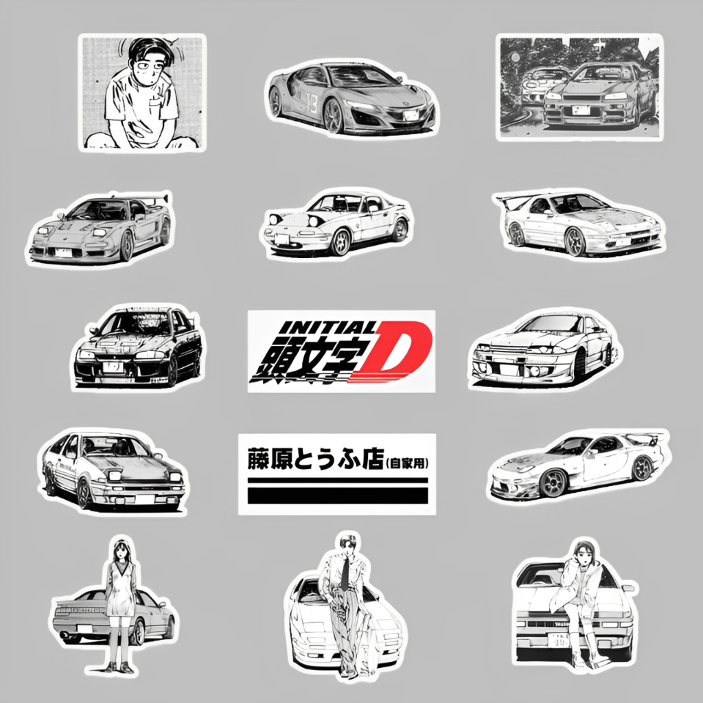 Jual Initial D sticker Comic Edition, Vinyl Sticker Waterproof Sportcar ...