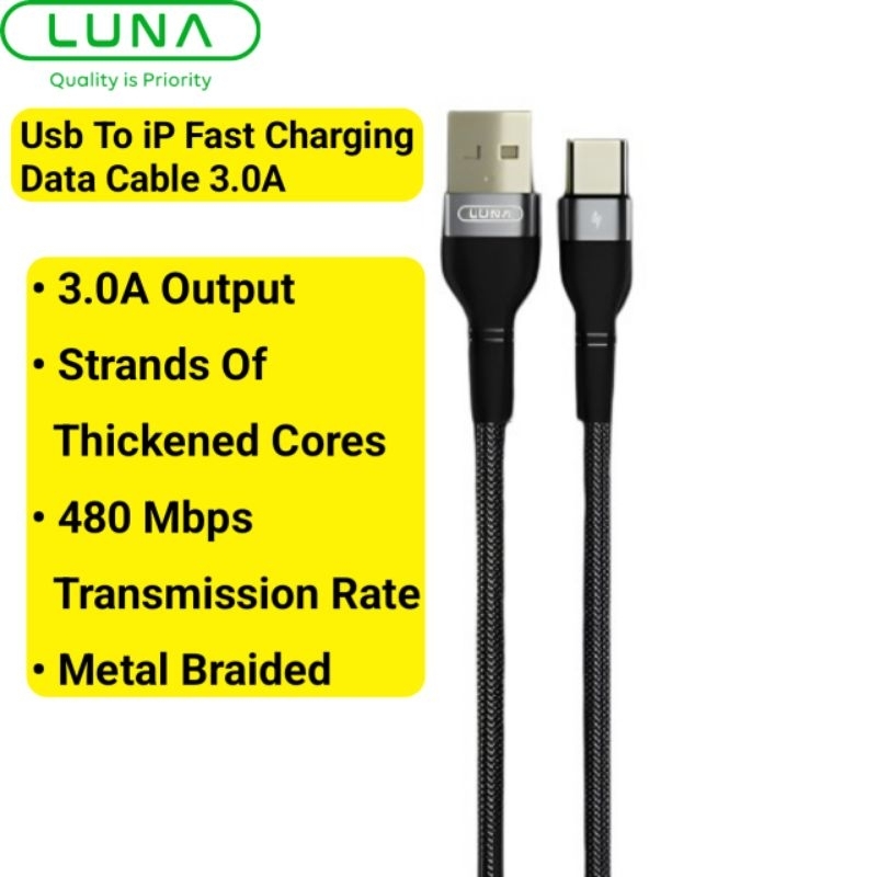Jual LUNA KABEL DATA CHARGER TYPE C 3A DAN LIGHTNING MAXIMUS QUALCOMM 4 ...