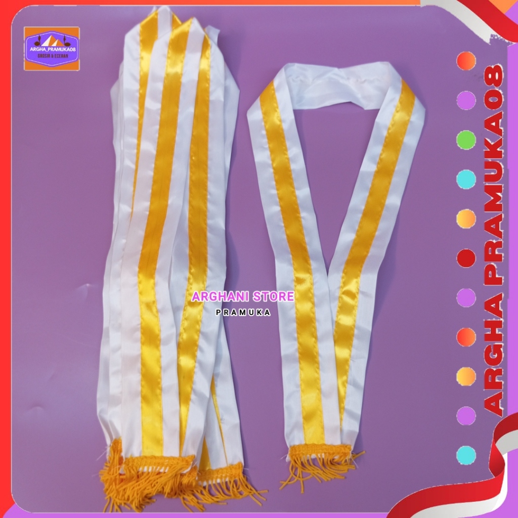Jual Samir Wisuda Kalung wisuda Putih List Warna Custom | Shopee Indonesia