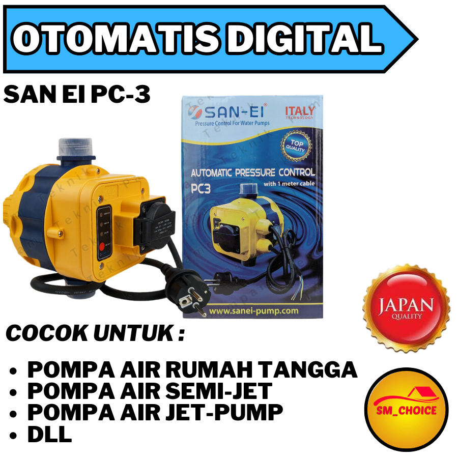 Jual SAN EI OTOMATIS POMPA BOOSTER SAN EI PC 3 PRESURE CONTROL SAN EI APC | Shopee Indonesia