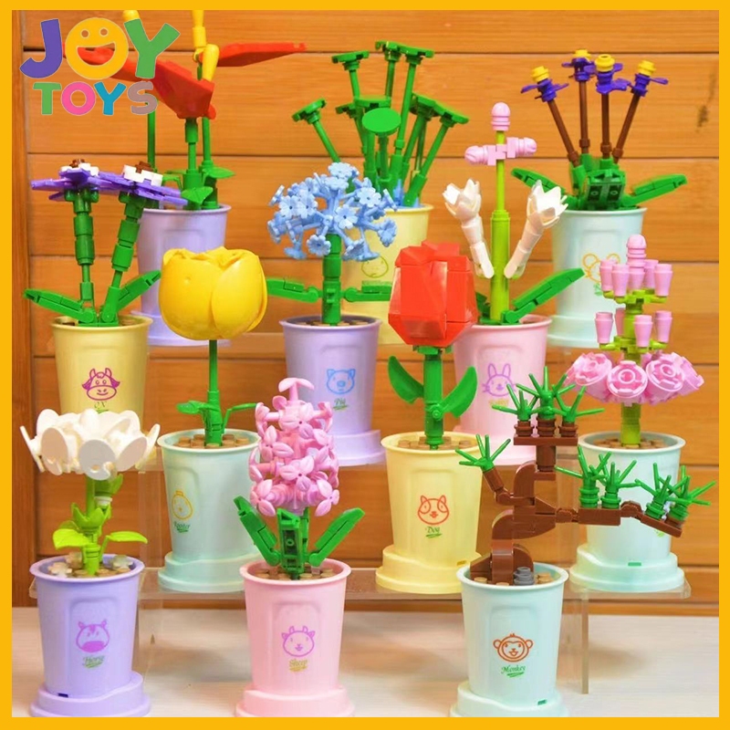 Jual JOY Pot Tanaman Blok Bangunan Mini Mainan Edukatif Bunga Zodiak ...