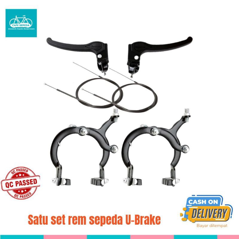 Jual REM SEPEDA U-BRAKE SATU SET DEPAN BELAKANG | Shopee Indonesia