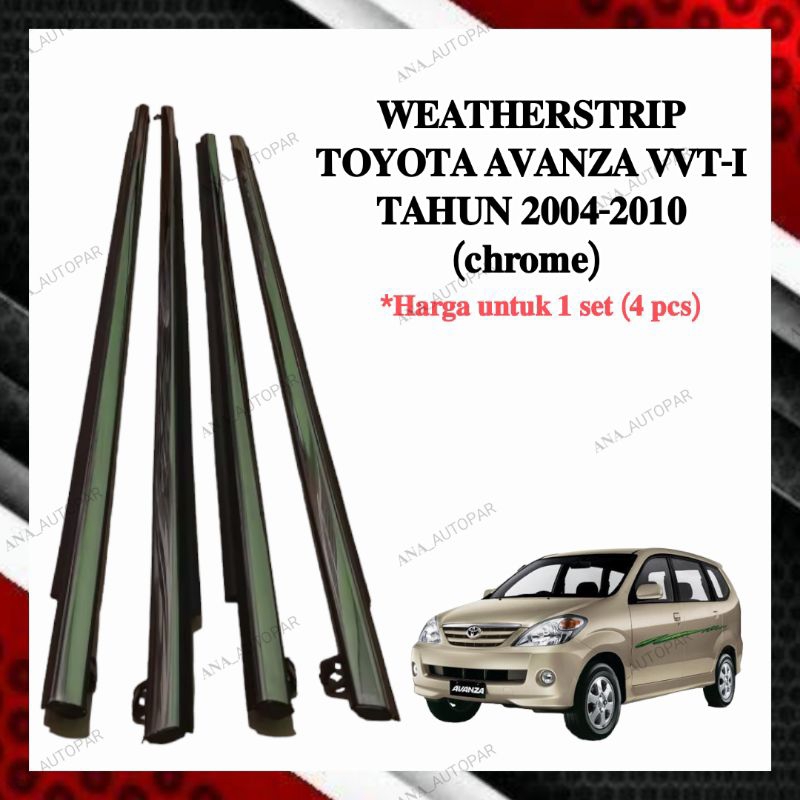 Jual Karet pelipit kaca pintu luar toyota avanza VVT-I 2004-2010 chrome ...