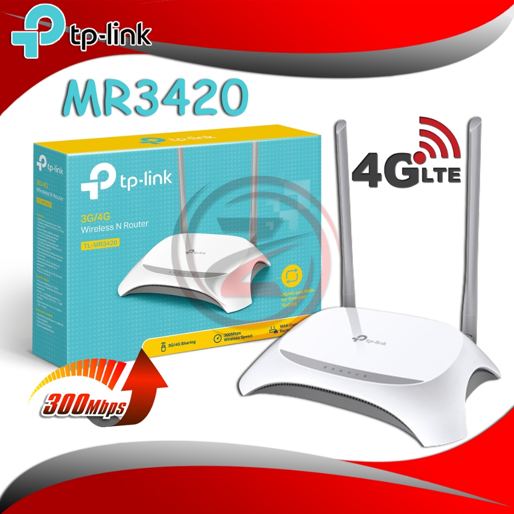 Jual TP-Link TL MR3420 3G / 4G LTE Wireless N Router Modem 300 Mbps WAN ...