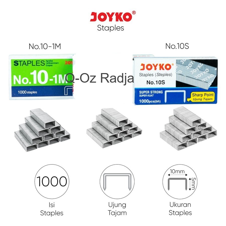 Jual Isi stapler / Refill / Staples No 10 (Kecil) merk JOYKO " | Shopee ...