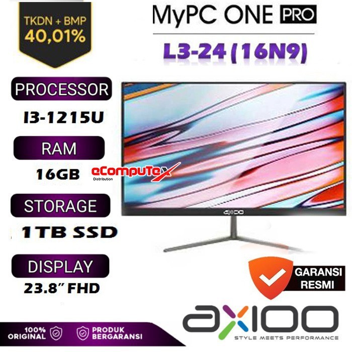 Jual PC AIO AXIOO MYPC ONE PRO L3-24 (16N9) i3-1215U RAM 16/1TB SSD 23. ...