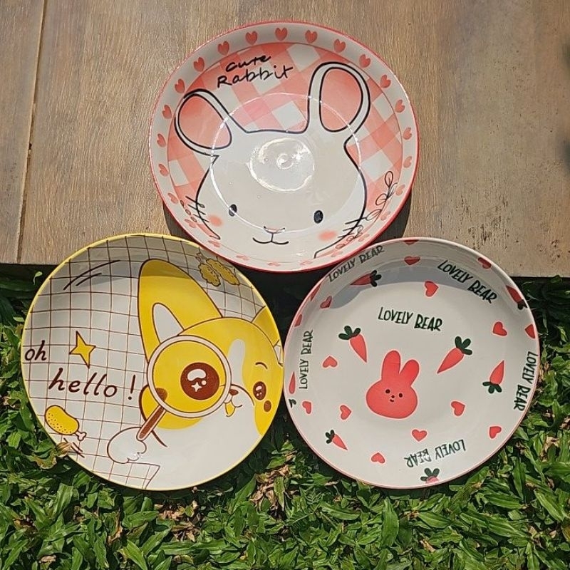 Jual Piring Keramik 8 Inch Lucu Korea Motif Kartun 20 cm | Shopee Indonesia