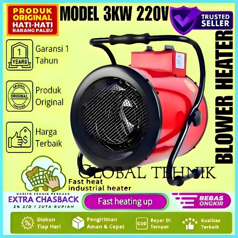 Jual Blower pemanas Kandang Kipas Penghangat Ruangan 3KW 220V | Shopee ...