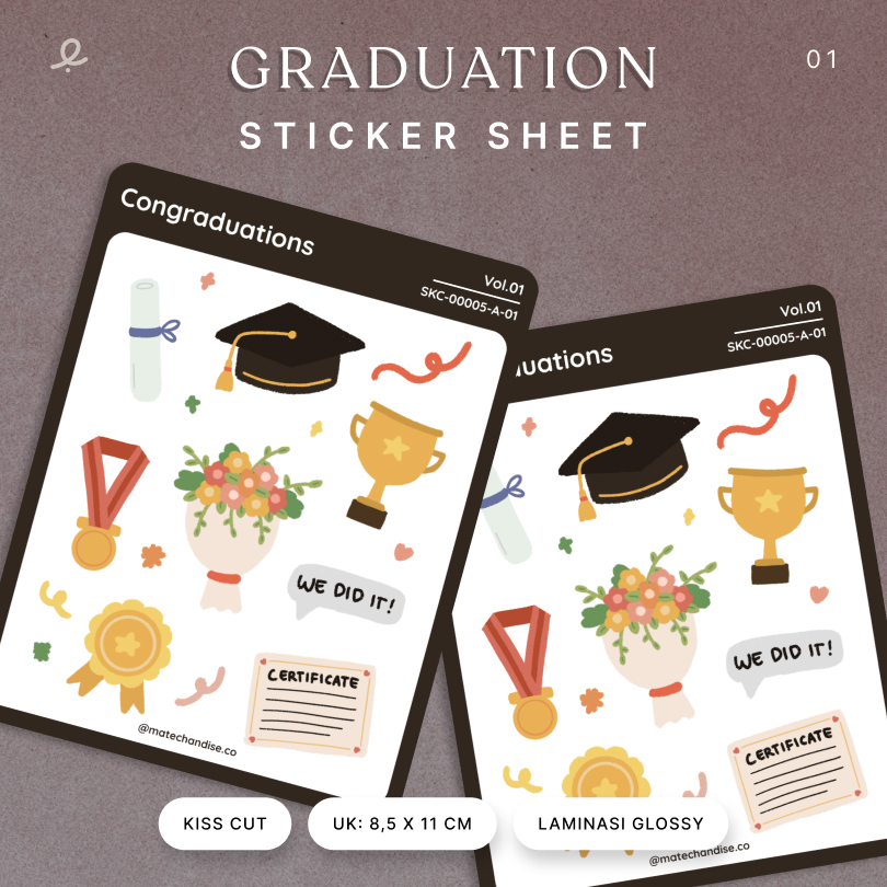 Jual Sticker sheet graduation kelulusan | Kiss cut | Bontax | Laminasi ...