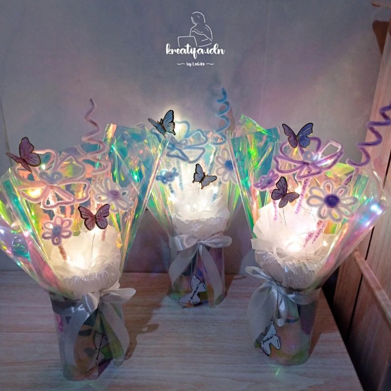 Jual HOLO GARDEN BOUQUET LED | BUKET KAWAT BULU AESTHETIC | BUKET UNIK ...