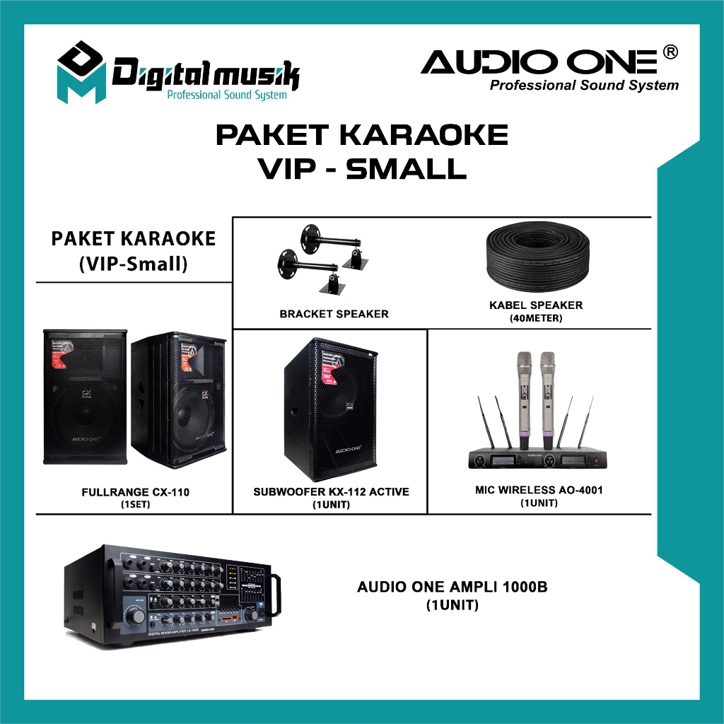 Jual AUDIO ONE Paket Karaoke Speaker CX110 Subwoofer KX 112 Amplifier ...