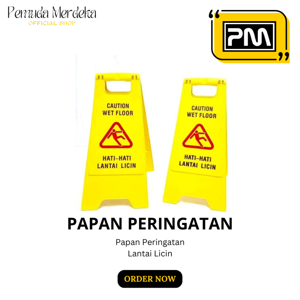 Jual Papan Peringatan Lantai Basah Licin Warning Sign Floor Safety ...