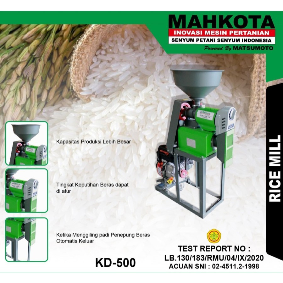 Jual Mesin Giling Padi jadi Beras KD500 Lengkap Engine 6,5HP GX200 KD 500 | Shopee Indonesia