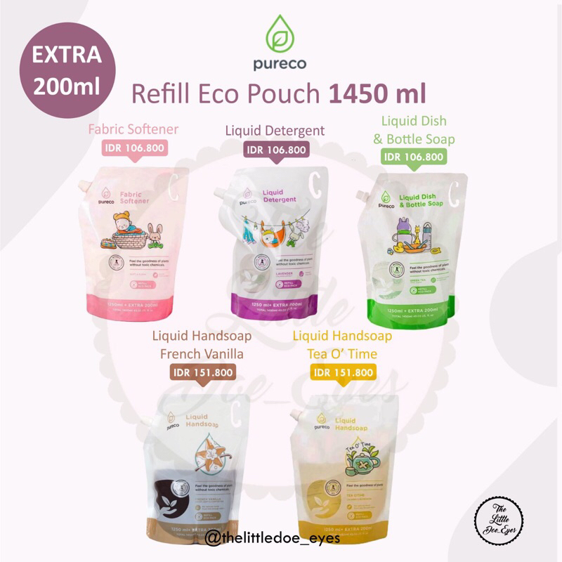 Jual [READY] Pureco Liquid Detergent / Dish & Bottle 1450ML Refill ECO ...