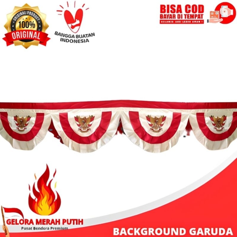 Jual Bendera Background Garuda Merah Putih Bahan Kain Premium Menjelang ...