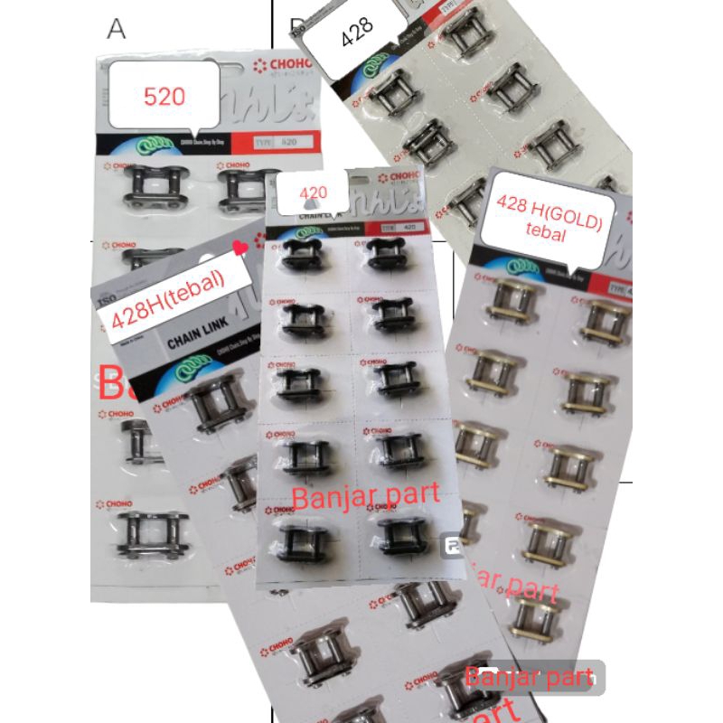 Jual SAMBUNGAN RANTAI RANTE ISI (10 PCS) 420,428,428H(tebal), 428H GOLD ...