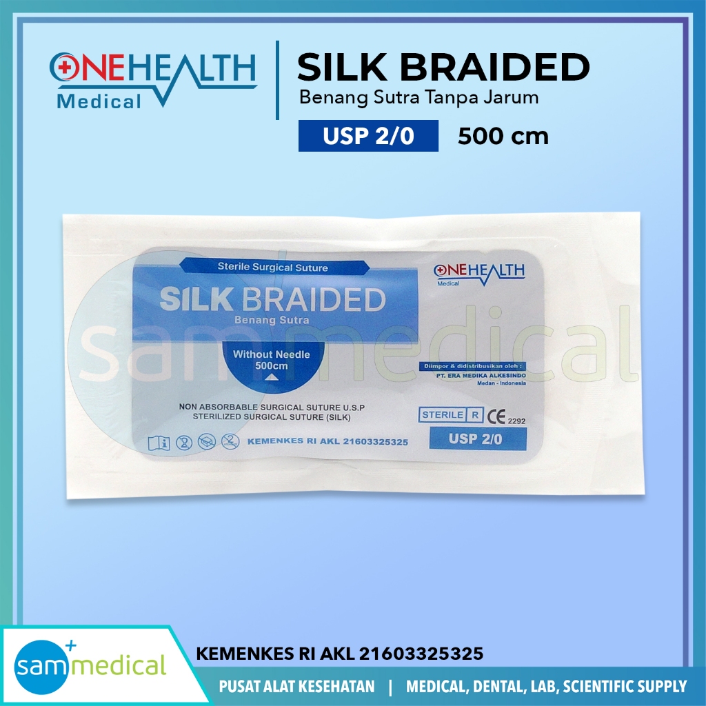 Jual One Health Benang Silk Braided Tanpa Jarum / Benang Jahit Silk ...