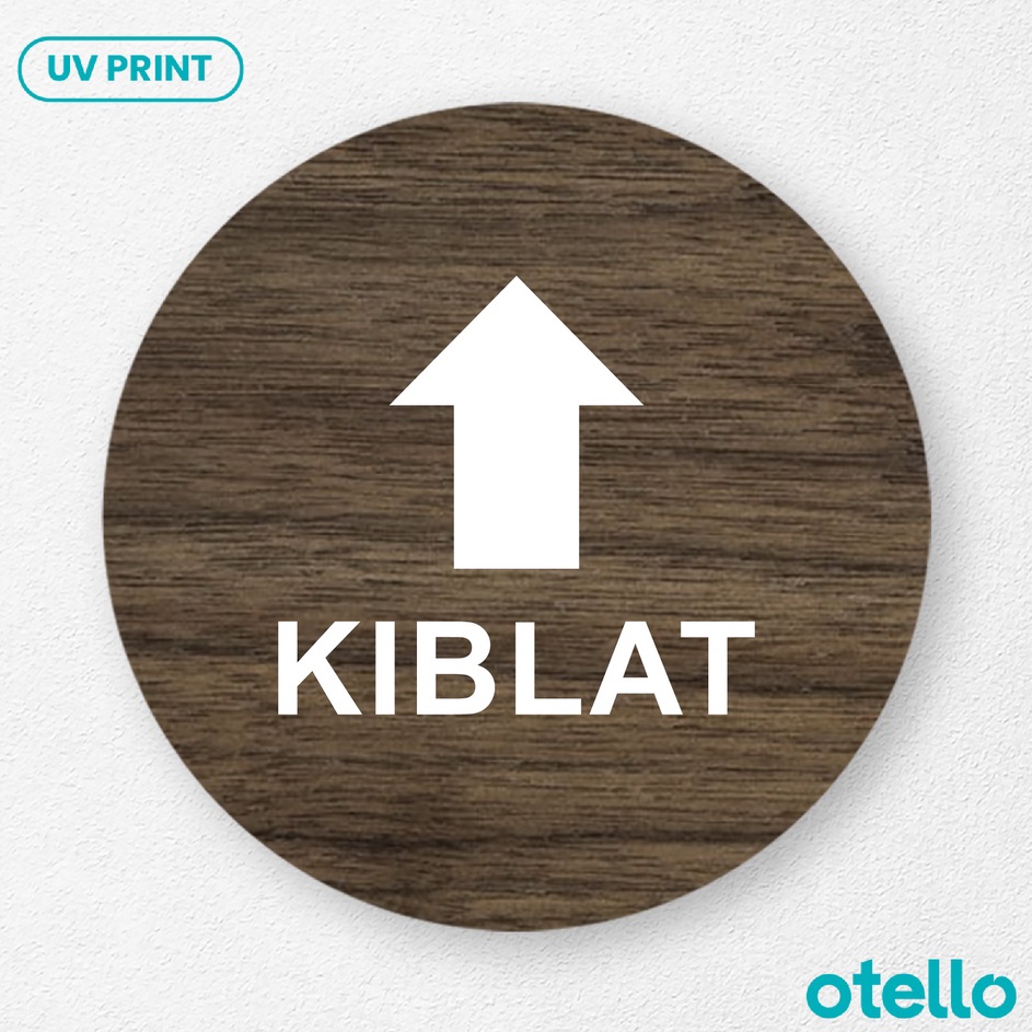 Jual Premium Signage Arah Kiblat Sign Board Label Tempel Kayu Penunjuk ...