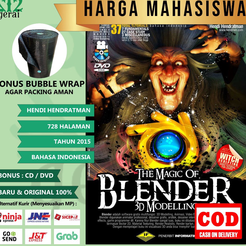Jual KODE C43T BUKU THE MAGIC OF BLENDER 3D MODELLING REVISI 1 HENDI ...
