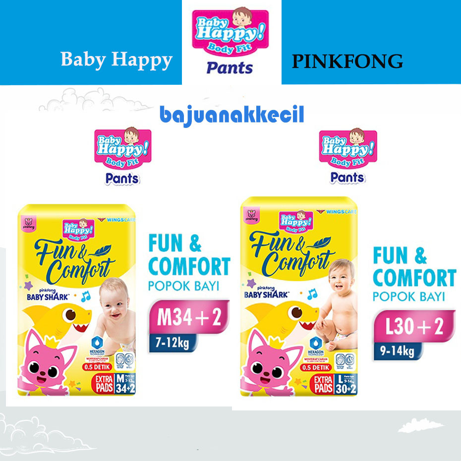 Jual Baby Happy Pinkfong M34 L30 Pants Kuning Babby Shark Popok Celana ...