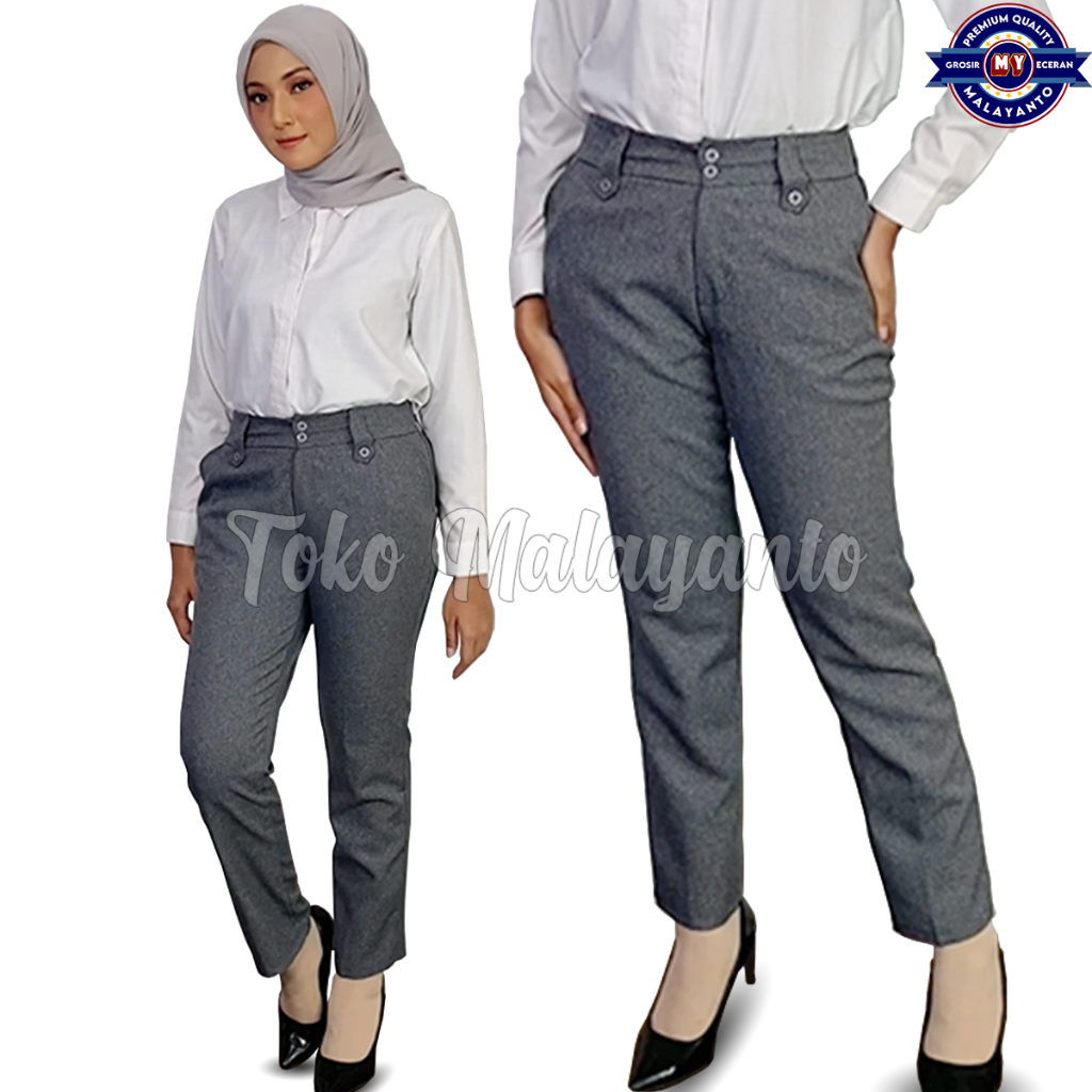 Jual Celana Panjang Wanita Polos Pakaian Kerja Formal Kantoran Clana ...