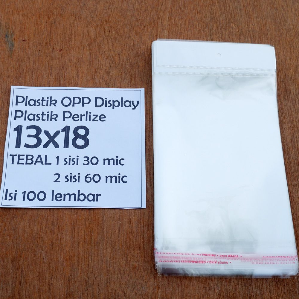 Jual Plastik OPP Display 13x18 cm TEBAL 30 mic Isi 100 lembar plastik ...