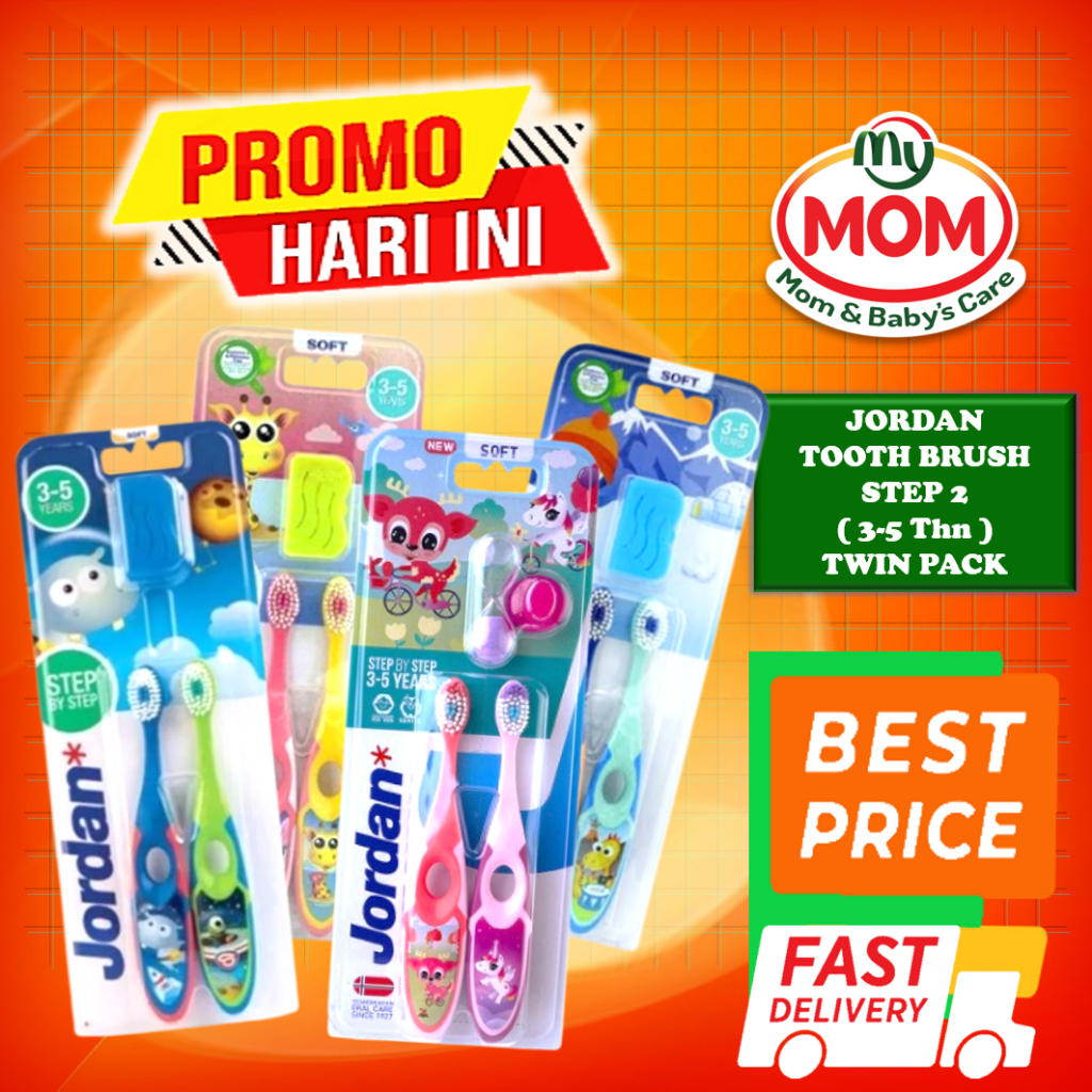 Jual JORDAN Oral Care Kids Toothbrush Step 2 (3-5 Thn) TWIN PACK Soft ...