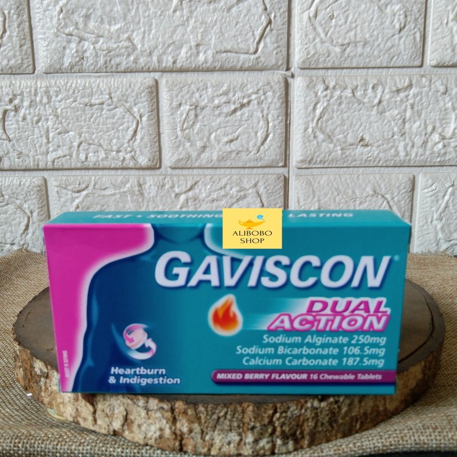 Jual GAVISCON DOUBLE DUAL ACTION MIXED BERRY 16 TABLETS | Shopee Indonesia
