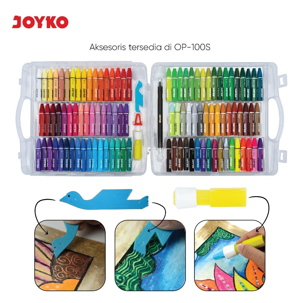 Jual Joyko Crayon Oil Pastel 100 Colours / Krayon Minyak Joyko 100 ...