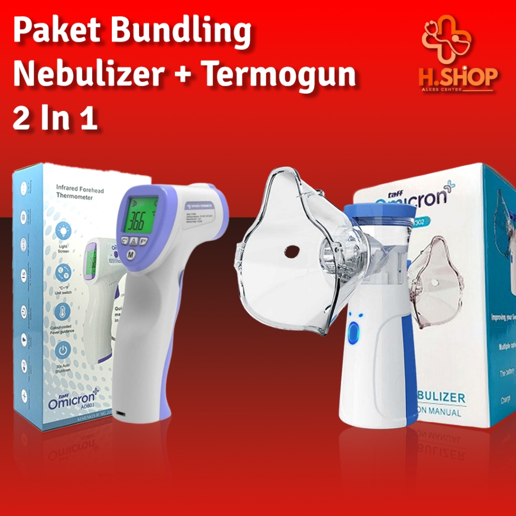 Jual Paket Nebulizer Hemat 2 in 1 / Nebulizer Portable Mesh Alat Uap ...