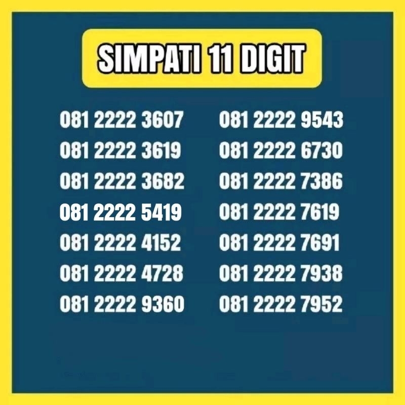 Jual Nomor cantik 4G Simpati 11 digit 2222 xxxx | Shopee Indonesia