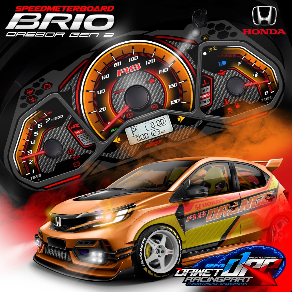 Jual SPEEDOMETER BRIO / BRIO RS / MOBILIO -- 3D CARBON model RS OREN ...