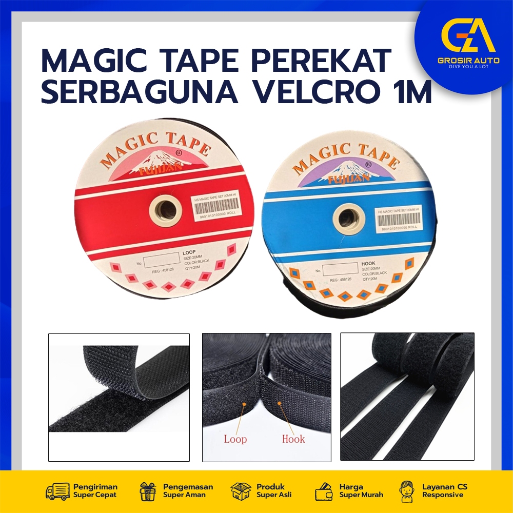 Jual Magic Tape Perekat Serbaguna / Velcro Hitam 1 M Merk Fujisan ...