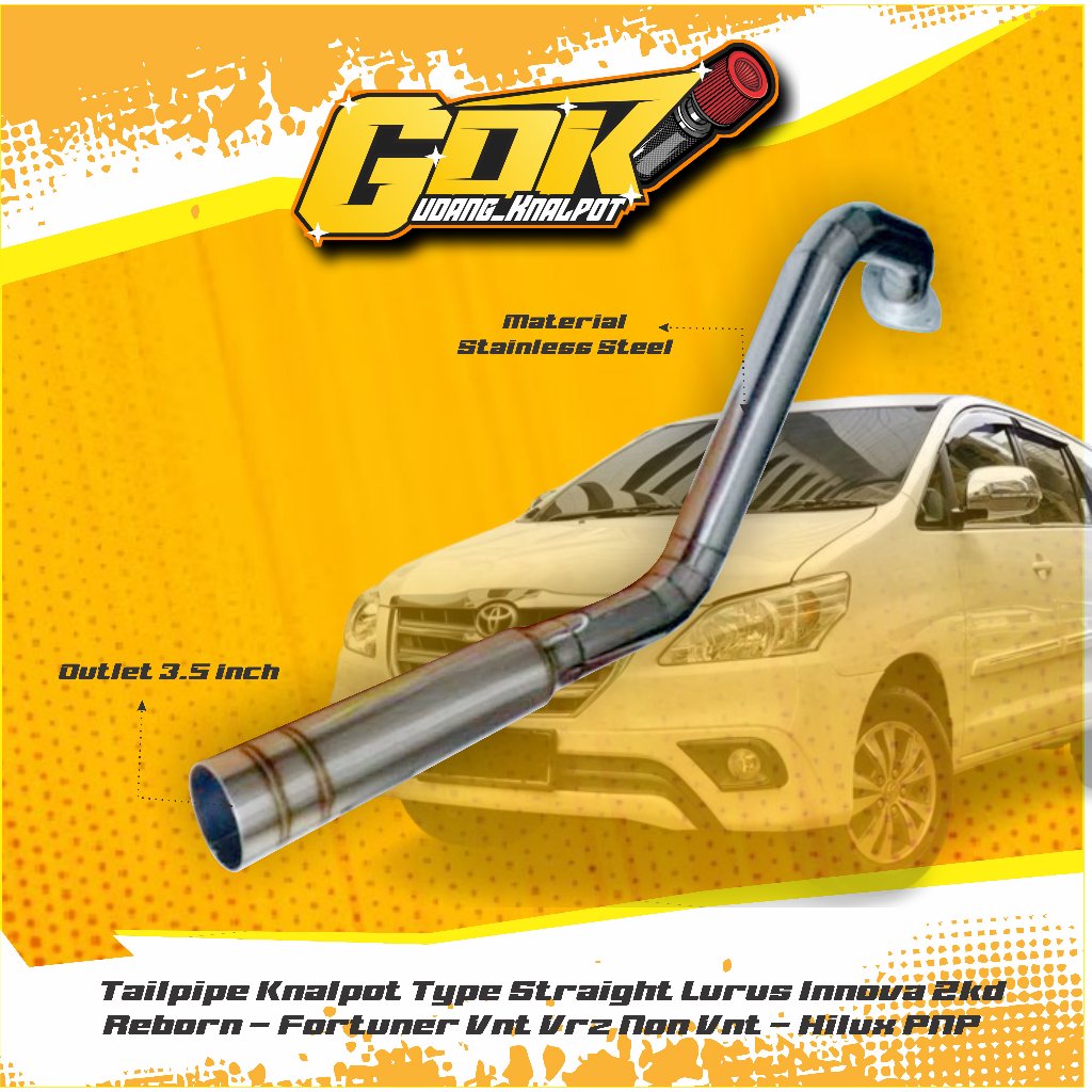 Jual Tailpipe Knalpot Type Straight Lurus Innova 2kd Reborn - Fortuner ...