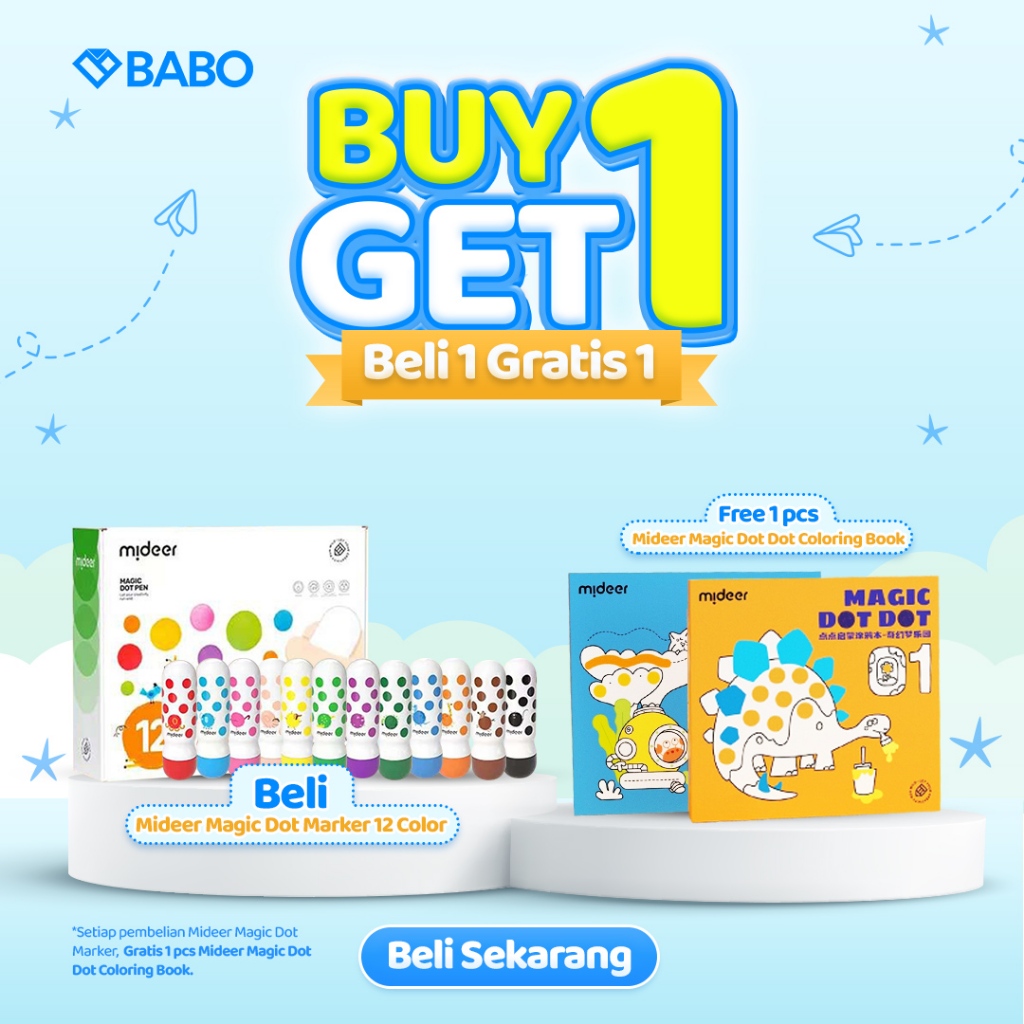 Jual Mideer Magic Dot Marker 12 Mainan Edukasi Anak Spidol Bulat Besar ...