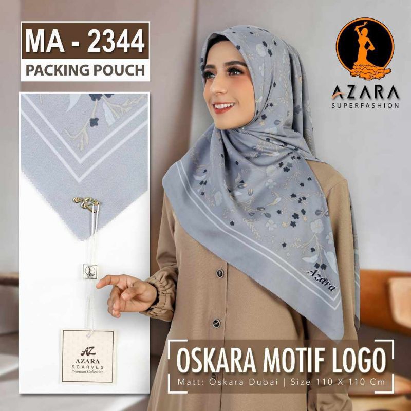 Jual Hijab motif cantik, Azara motif Lc Logo AZ pekingan pouch | Shopee ...