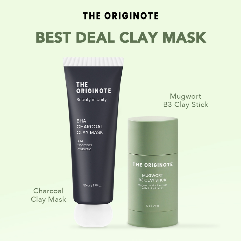 Jual The Originote Charcoal Clay Mask + Mugwort B3 Clay Stick | Shopee ...