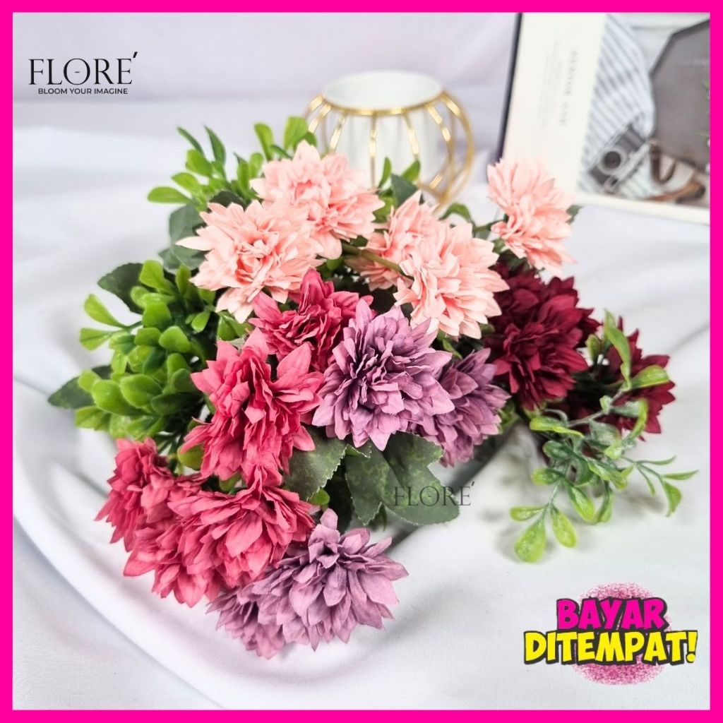 Jual Bunga Artificial 5 Cabang/Bunga Palsu/Dekorasi Interior/Bunga Hias ...