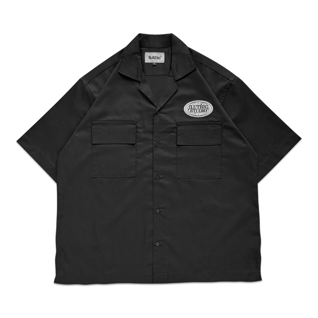 Jual Iluthic - Boxy Work Shirt 'TEOTW' Black Lengan Pendek | Shopee ...