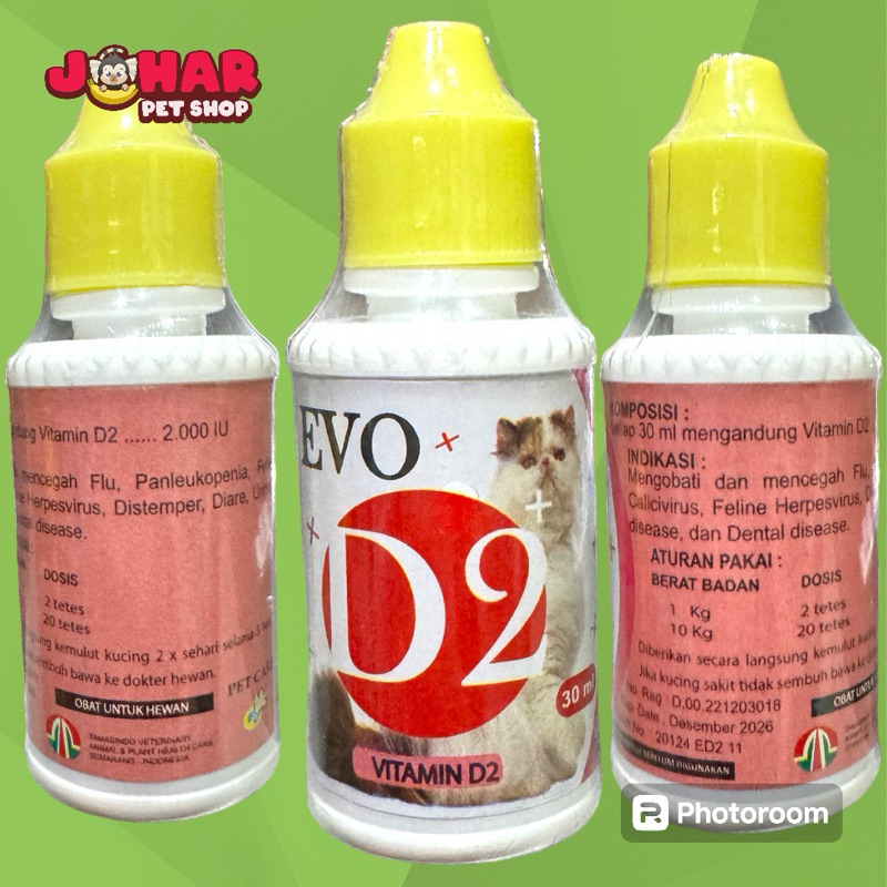 Jual evo D2 drop 30ml mengatasi virus panleu calici feline distemper ...