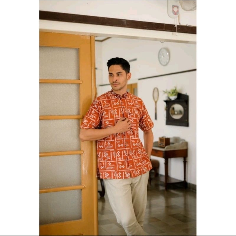 Jual KOKO BATIK KEMEJA BATIK CAP LENGAN PENDEK | Shopee Indonesia
