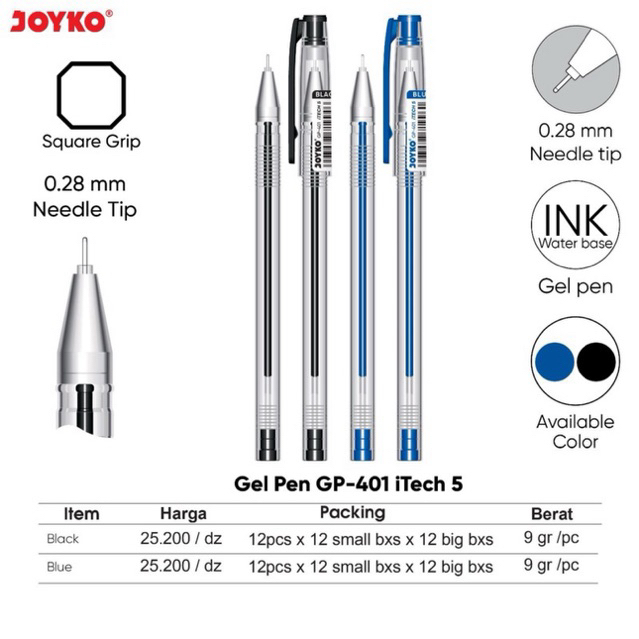 Jual (1 pcs) Itech5 Pulpen Jel Kepala Lancip 0,28mm / Pen gel Itech 5 ...