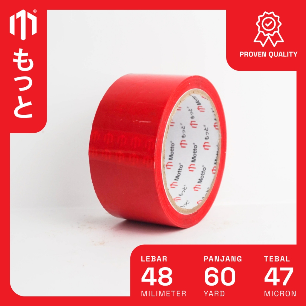 Jual Lakban Warna Merah 48mm x 60 Yard - 1 Pcs/Roll (Satuan) - Motto ...