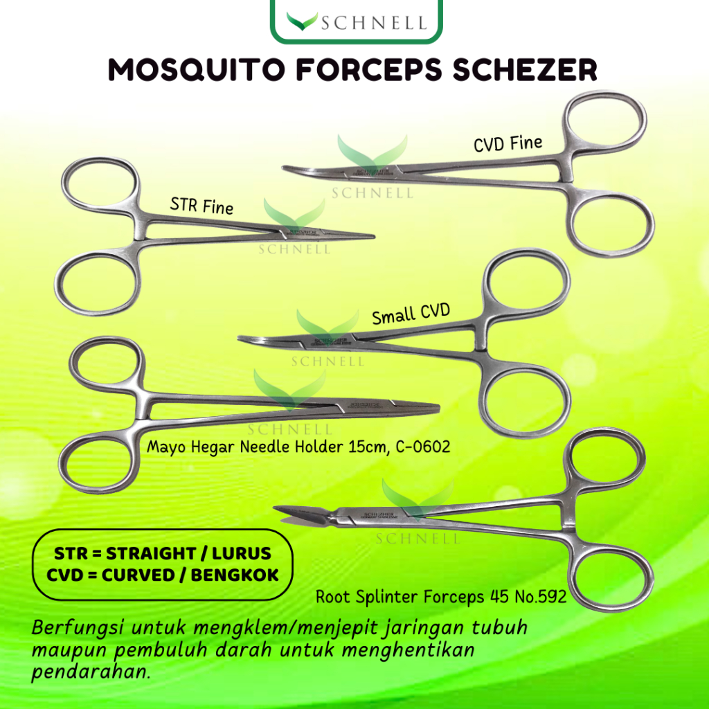 Jual Mosquito Forceps / Forcep / Needle Holder Straight Curved / Lurus Bengkok Bedah - SCHEZER ...