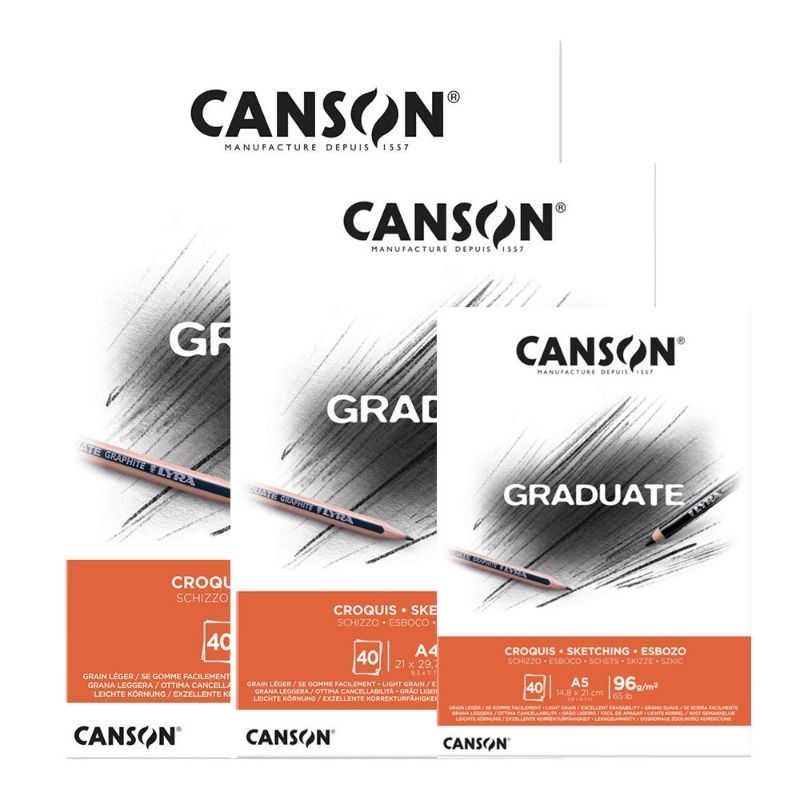 Jual Canson Graduate A5 A4 Croquis Sketching Paper 40 Sheets 96 Gsm ...