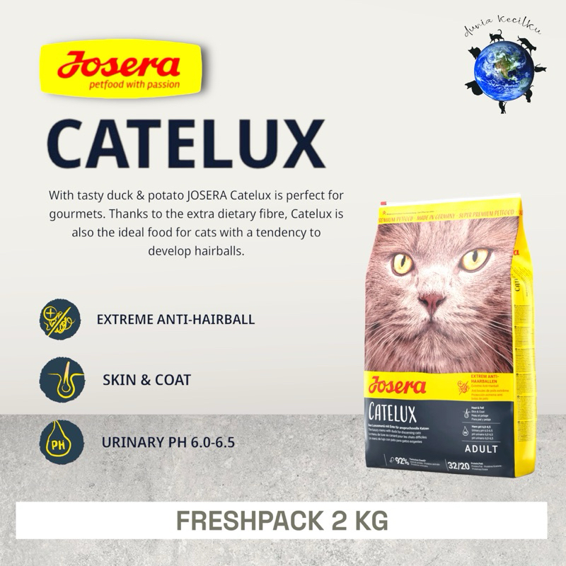 Jual Josera Catelux Premium Adult Cat Food Duck Potato - Hairball ...